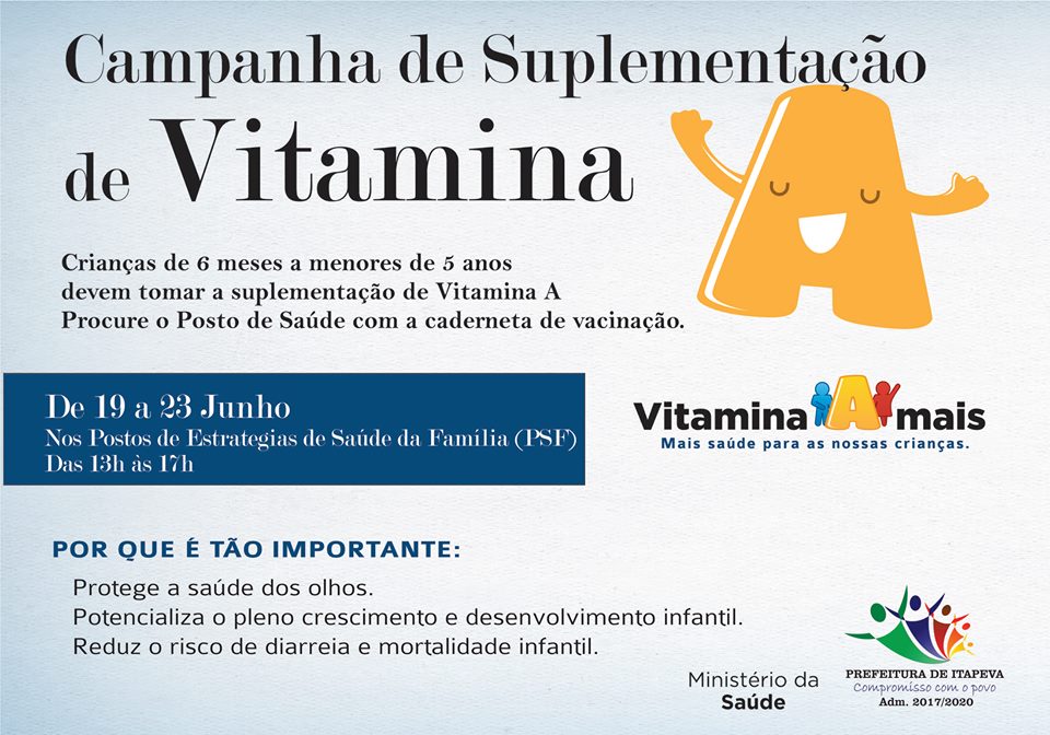 CAMPANHA DE SUPLEMENTAÇÃO DE VITAMINA A - Prefeitura Municipal de ... CAMPANHA DE SUPLEMENTAÇÃO DE VITAMINA A - Prefeitura Municipal de ...
